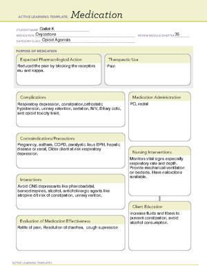 Narcan - Pharm - ACTIVE LEARNING TEMPLATES TherapeuTic procedure A ...
