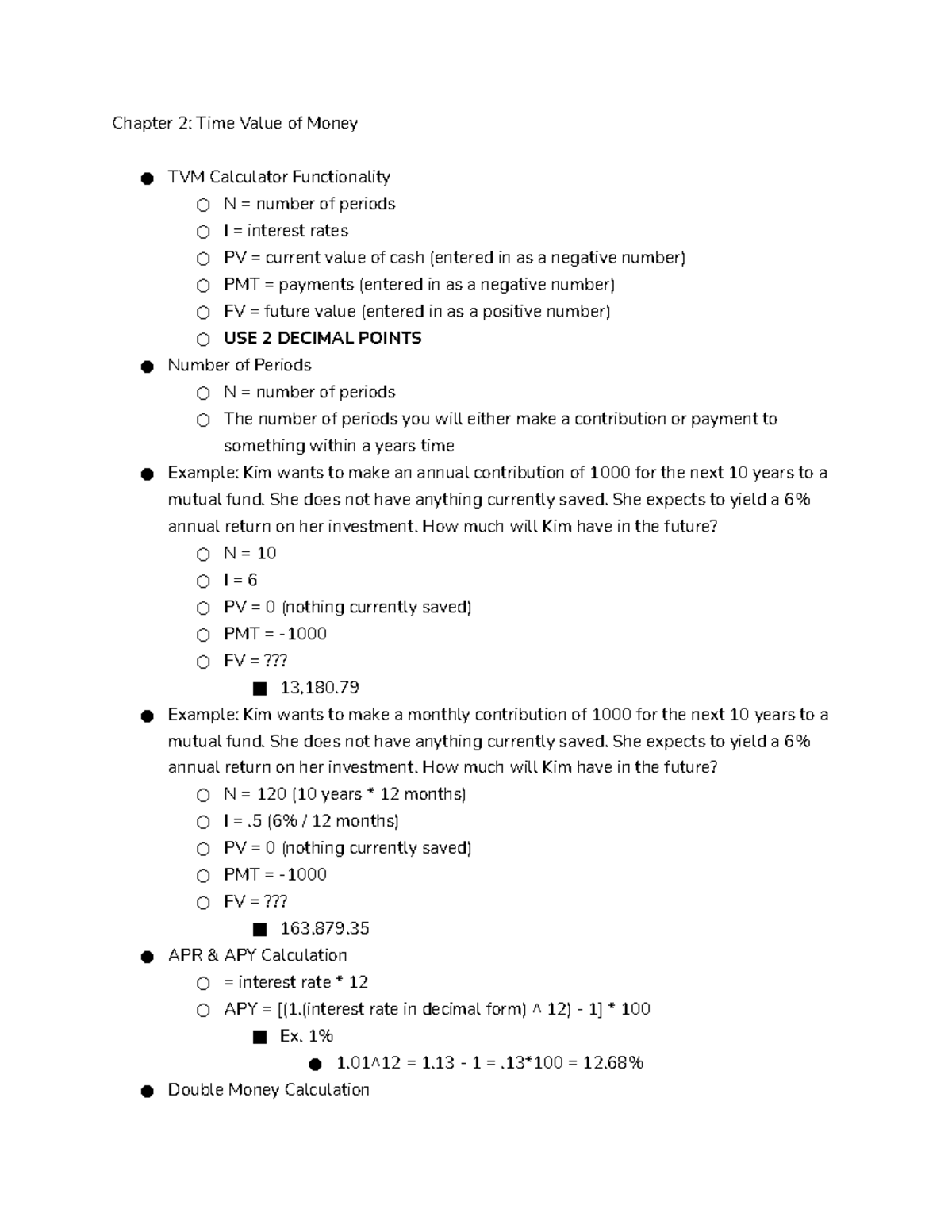 Chapter 2 Time Value of Money - Chapter 2: Time Value of Money TVM ...