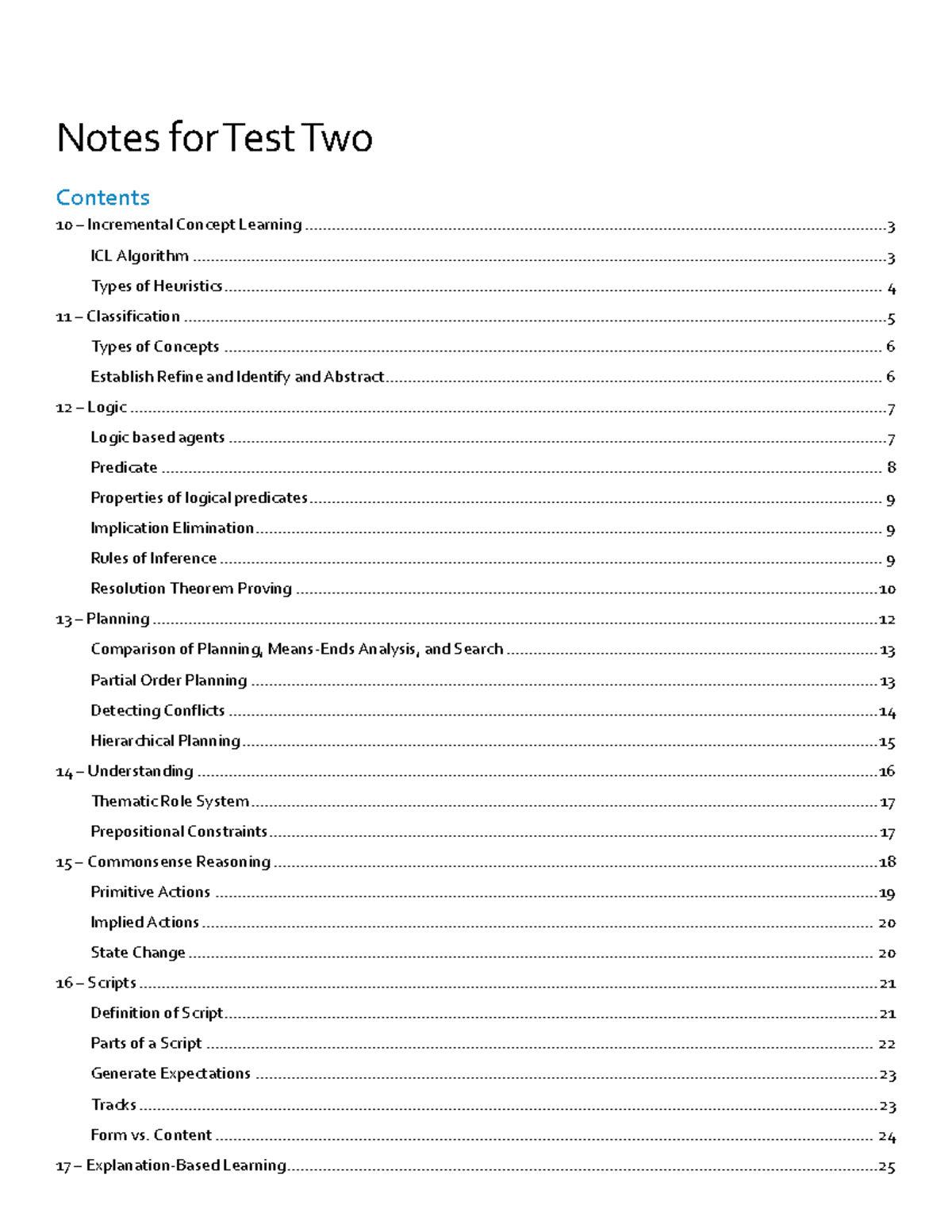 KBAI Notes for Test Two - Notes for Test Two 10 – Incremental Concept ...