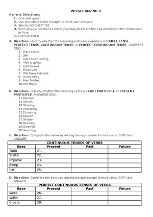 Monday Activity and Thursday Quiz - MONDAY ACTIVITY Supplementary ...