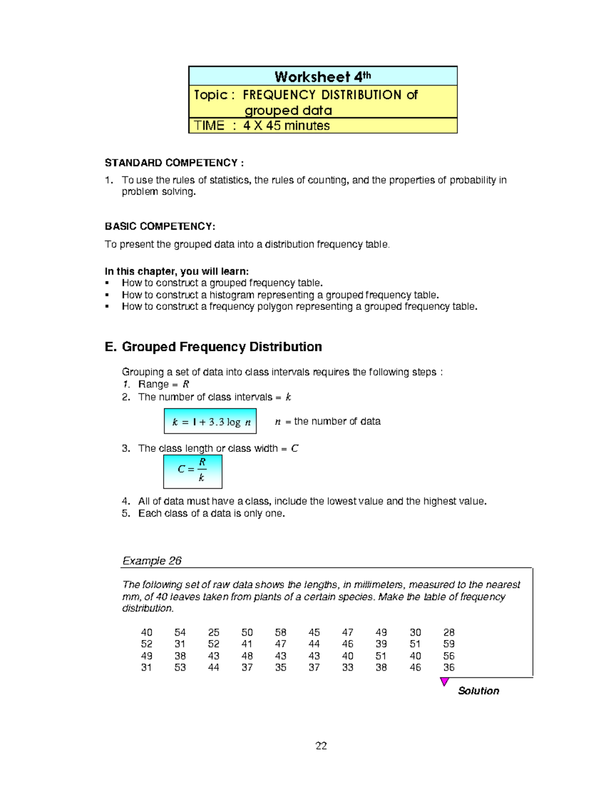 Worksheet-statistics-pages-22-29 continuous - / - Studocu