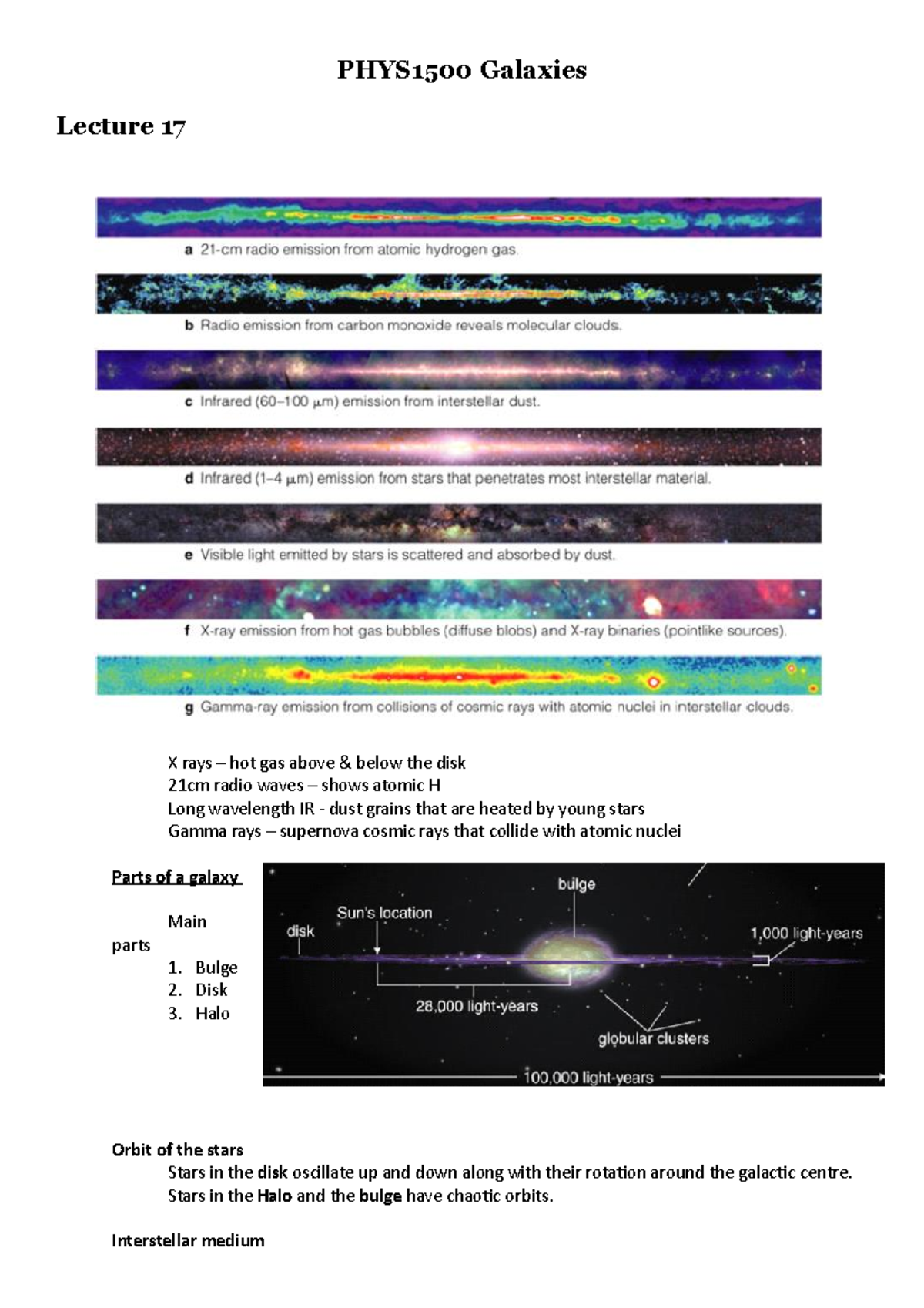 Galaxies 17,18 - PHYS1500 Galaxies Lecture 17 X rays – hot gas above ...