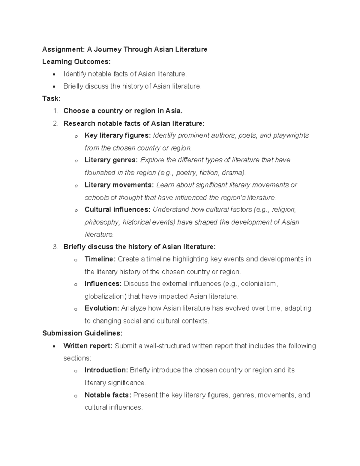 Inbound 789589263239334895 - Assignment: A Journey Through Asian ...