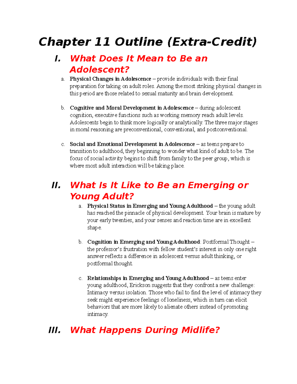 Chapter 11 outline (extra-credit) - Chapter 11 Outline (Extra-Credit) I ...