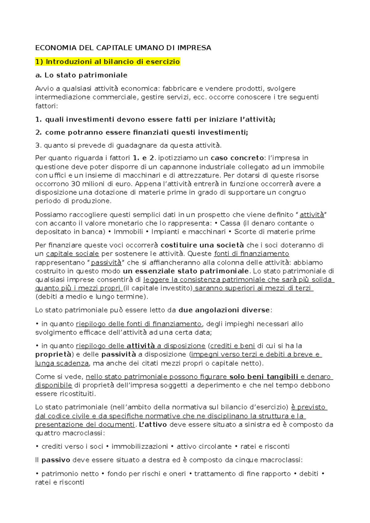 Economia DEL Capitale Umano DI Impresa - ECONOMIA DEL CAPITALE UMANO DI ...