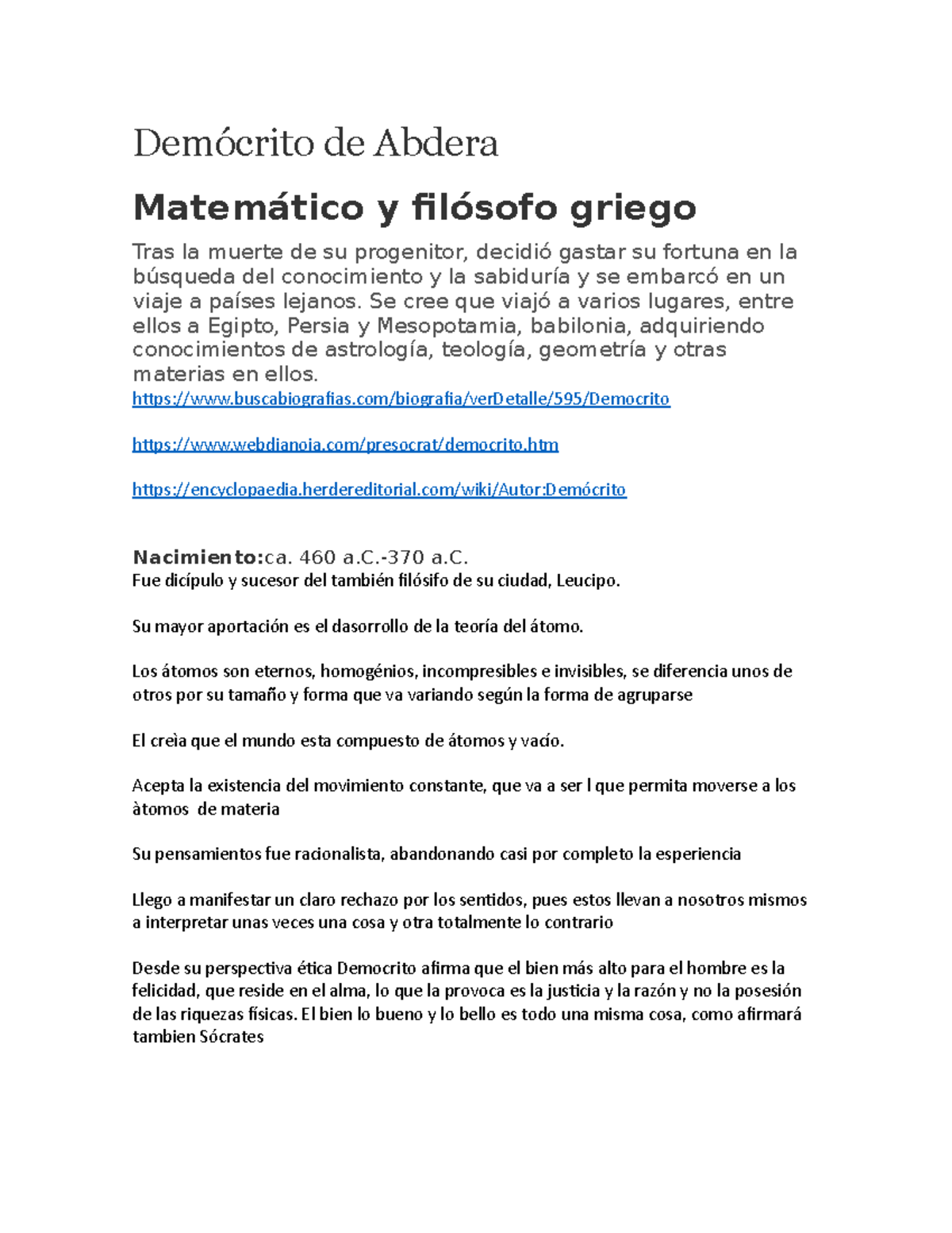 Demócrito de Abdera expo - Demócrito de Abdera Matemático y filósofo ...