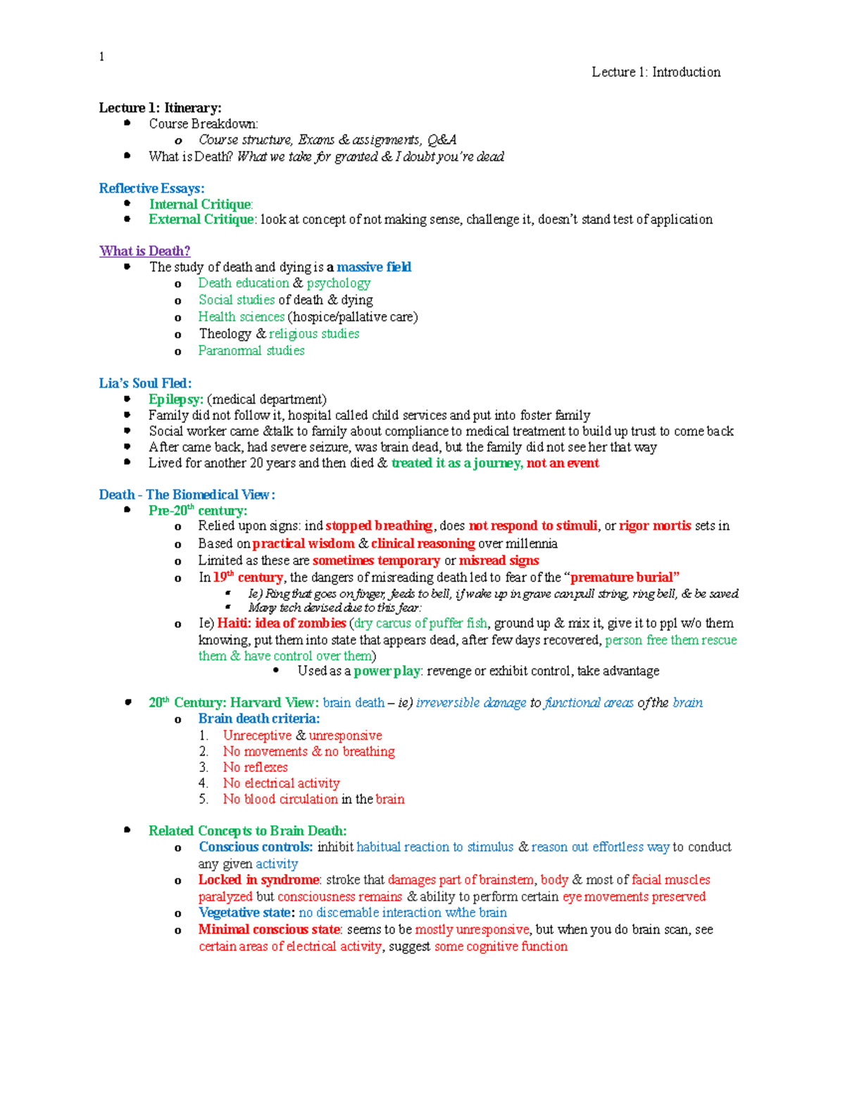 Lecture 1 - First class notes - 1 Lecture 1: Introduction Lecture 1 ...
