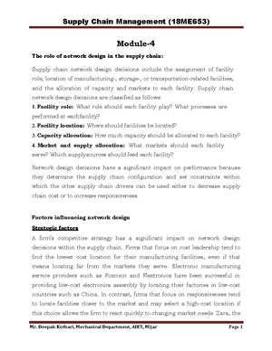 SCM Module 5 notes - Introduction: Supply Chain – Fundamentals ...