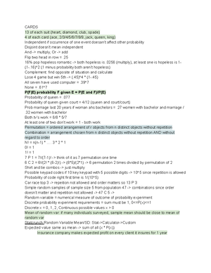 MATH 146 - Midterm 1 - Parameter: Numerical summary based on population ...