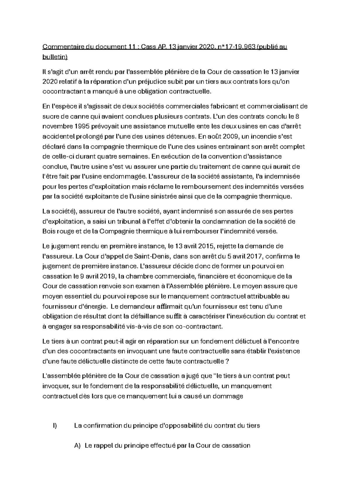 Cass AP , 13 janvier 2020 - Commentaire du document 11 : Cass AP, 13 ...