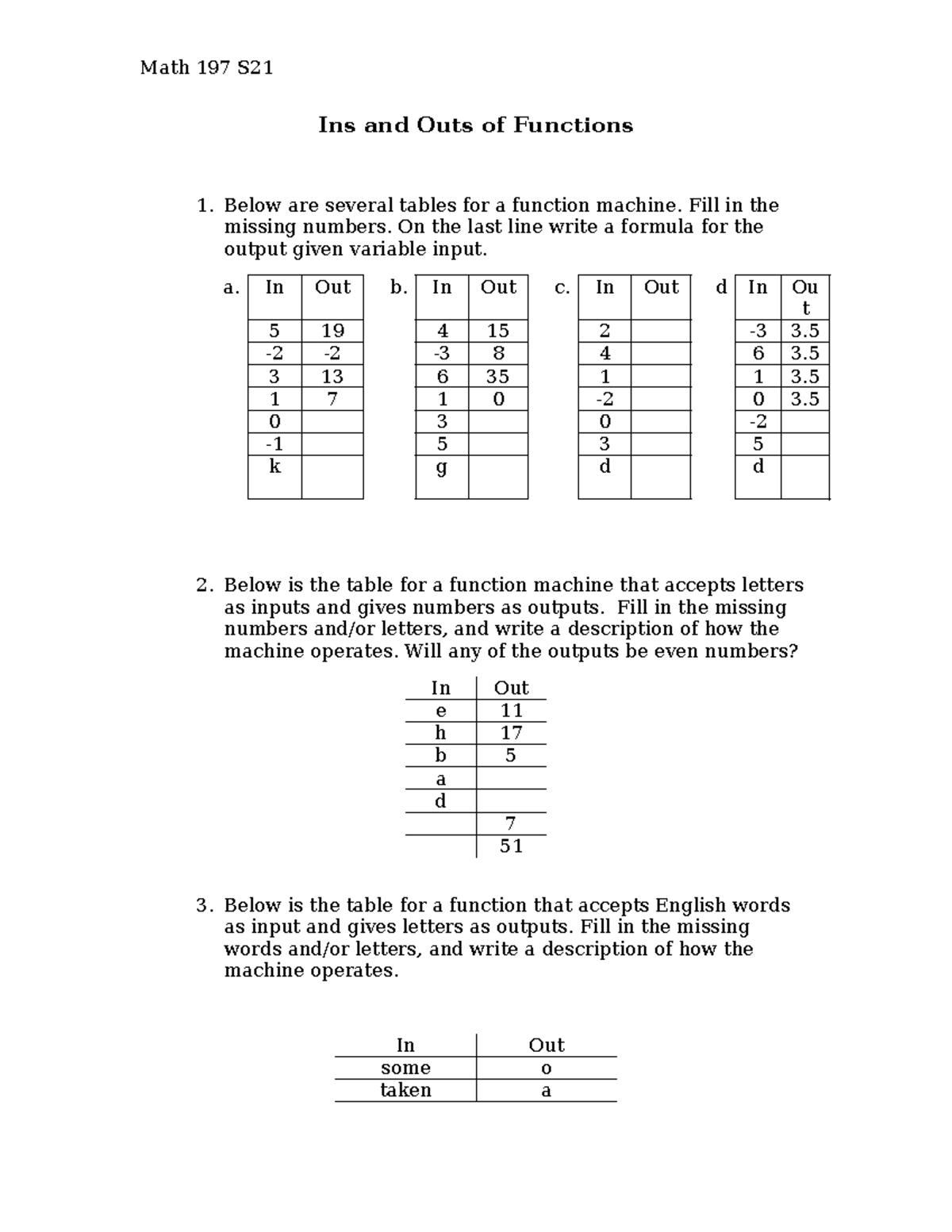 Act 1.4 S21 Ins and Outs of Functions - Math 197 S Ins and Outs of ...
