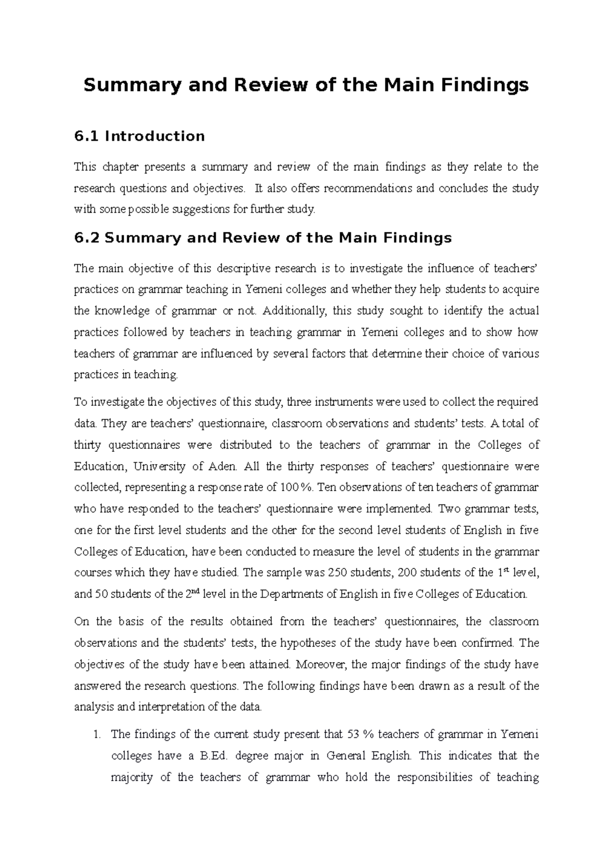 Summary and Review of the Main Findings - It also offers ...