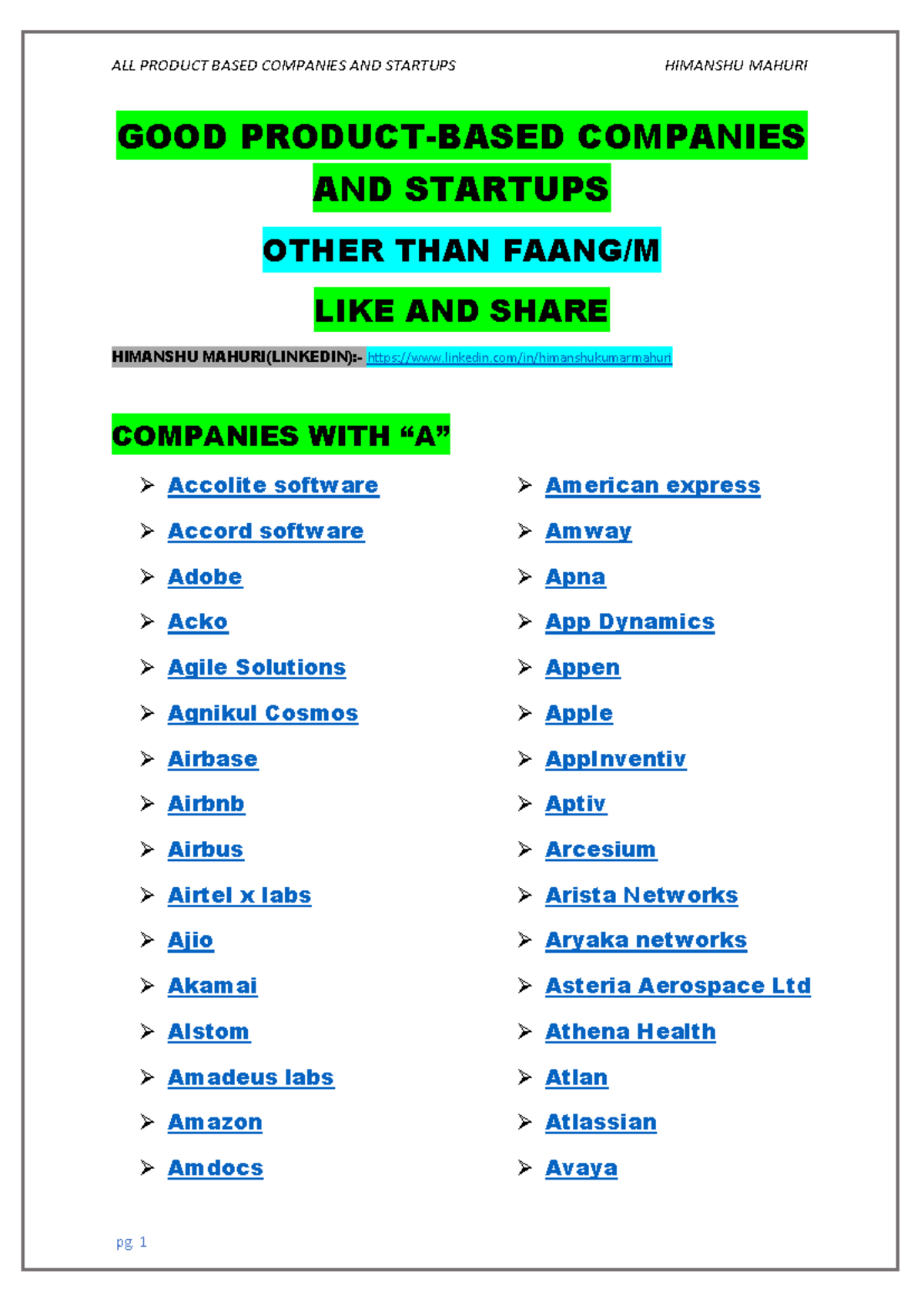 GOOD product based companies 👉 - GOOD PRODUCT-BASED COMPANIES AND ...