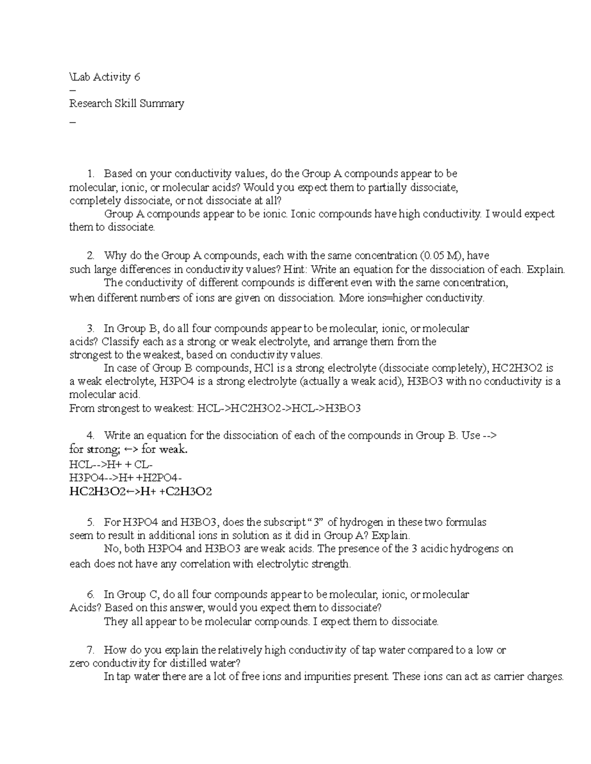 Chem Lab Activity 6 new - notes for chemistry class - \Lab Activity 6 ...