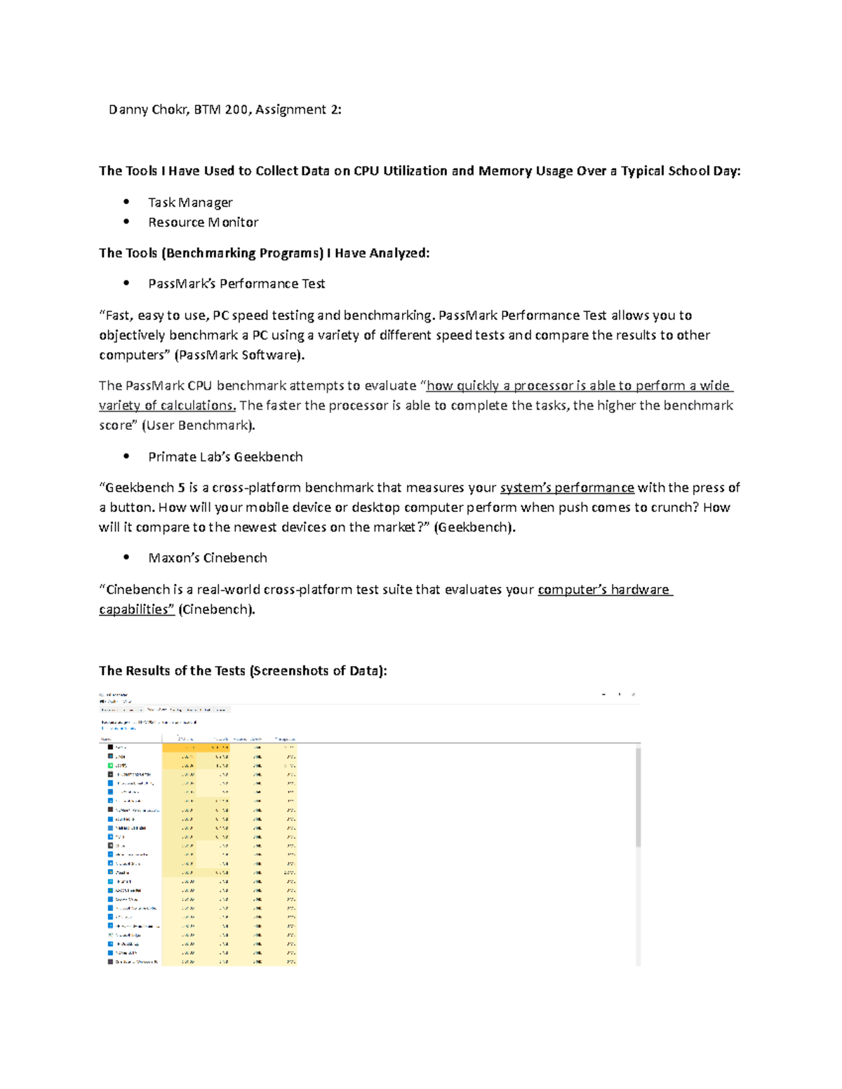 Assignment 2 - dndndn - Danny Chokr, BTM 200, Assignment 2: The Tools I ...