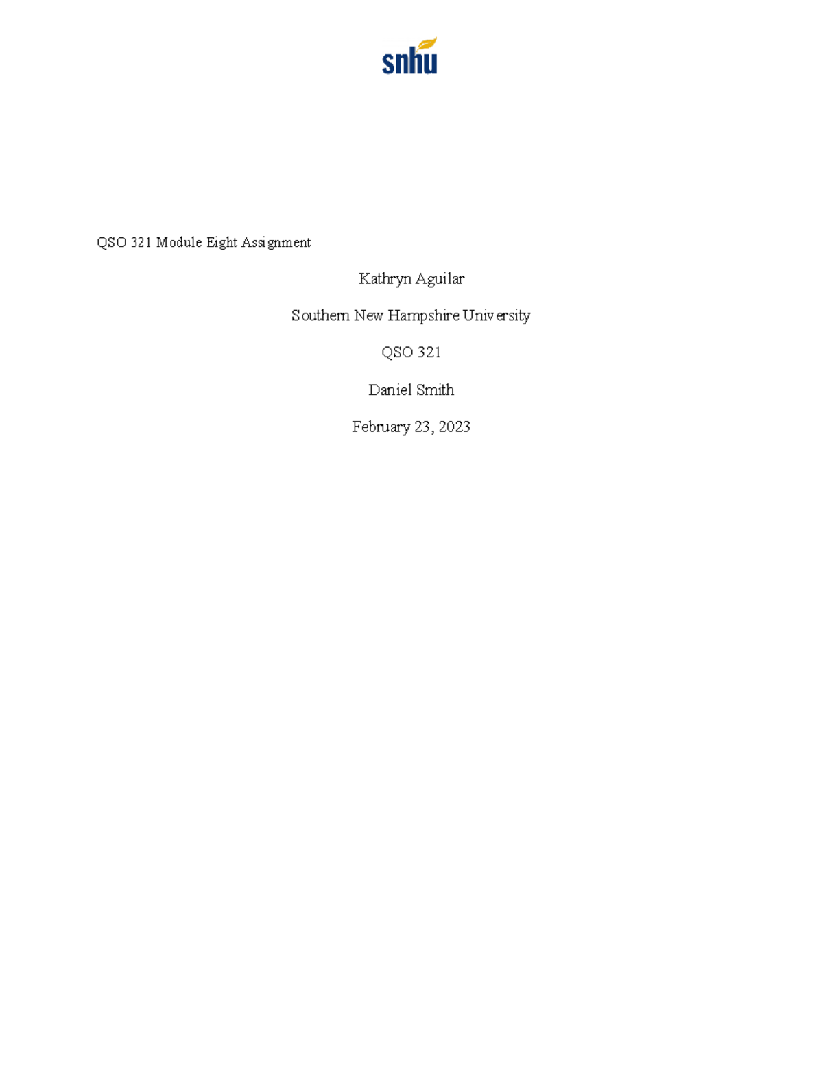 QSO 321 Module Eight Assignment - QSO 321 Module Eight Assignment ...