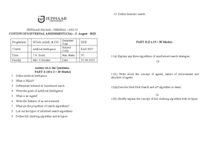 CIA Artificial Intelligence - JEPPIAAR NAGAR, CHENNAI – 600119 ...