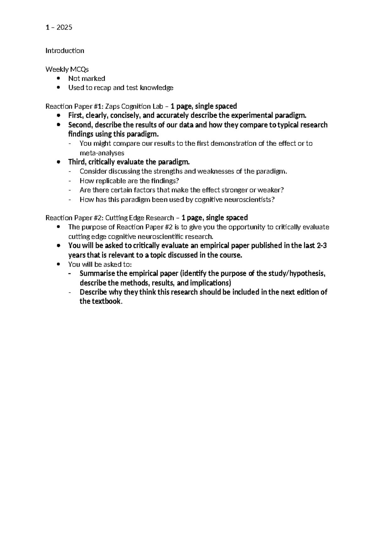 1 - Introduction - Lecture notes for week 1 - Introduction Weekly MCQs ...