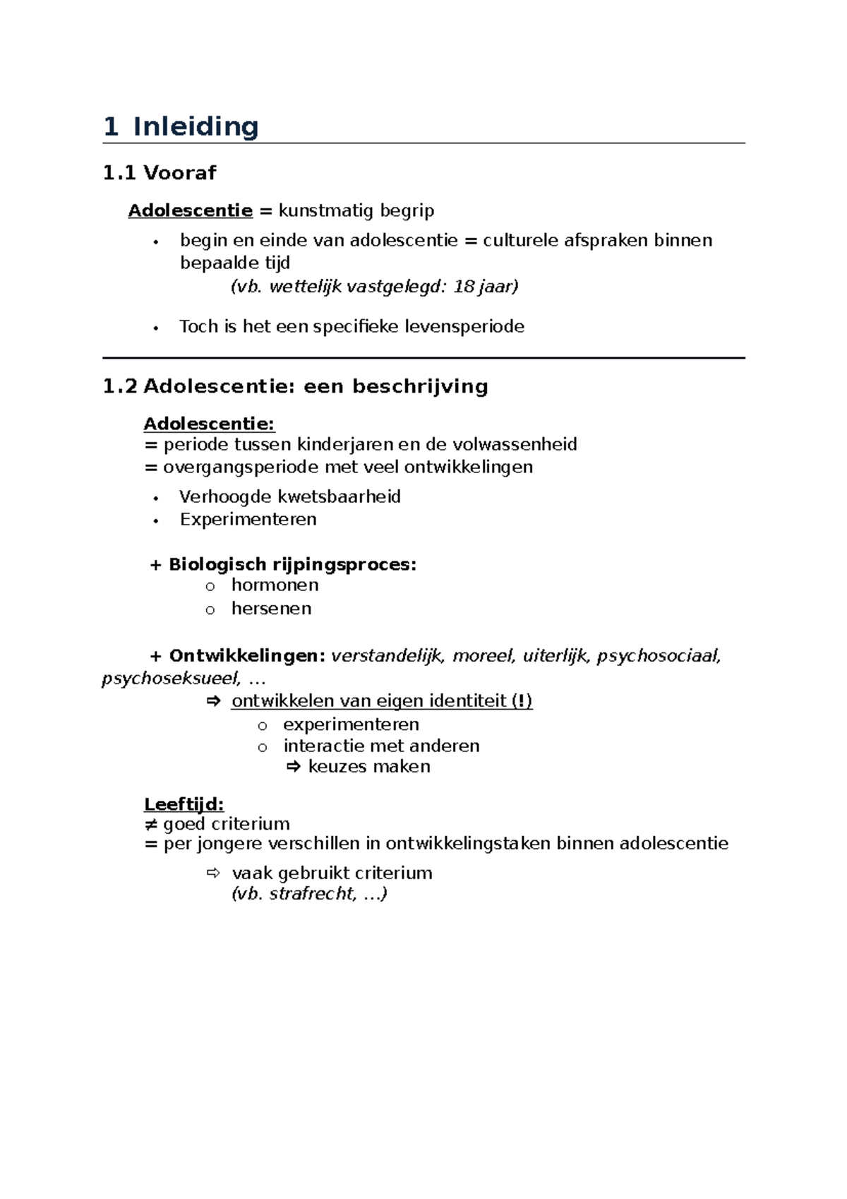 H1 Inleiding - Inleidende tekst - 1 Inleiding 1 Vooraf Adolescentie ...