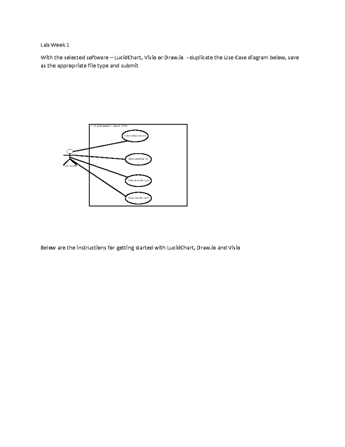 Week 1 Lab - work for the lab - Lab Week 1 With the selected software – LucidChart, Visio or ...