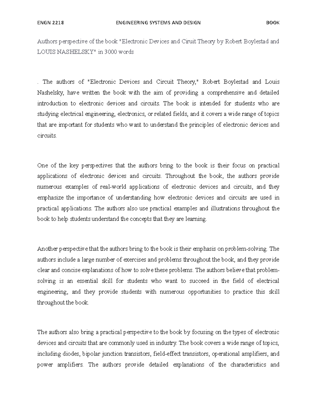 Authors perspective of the book Electronic Devices and Ciruit Theory by ...