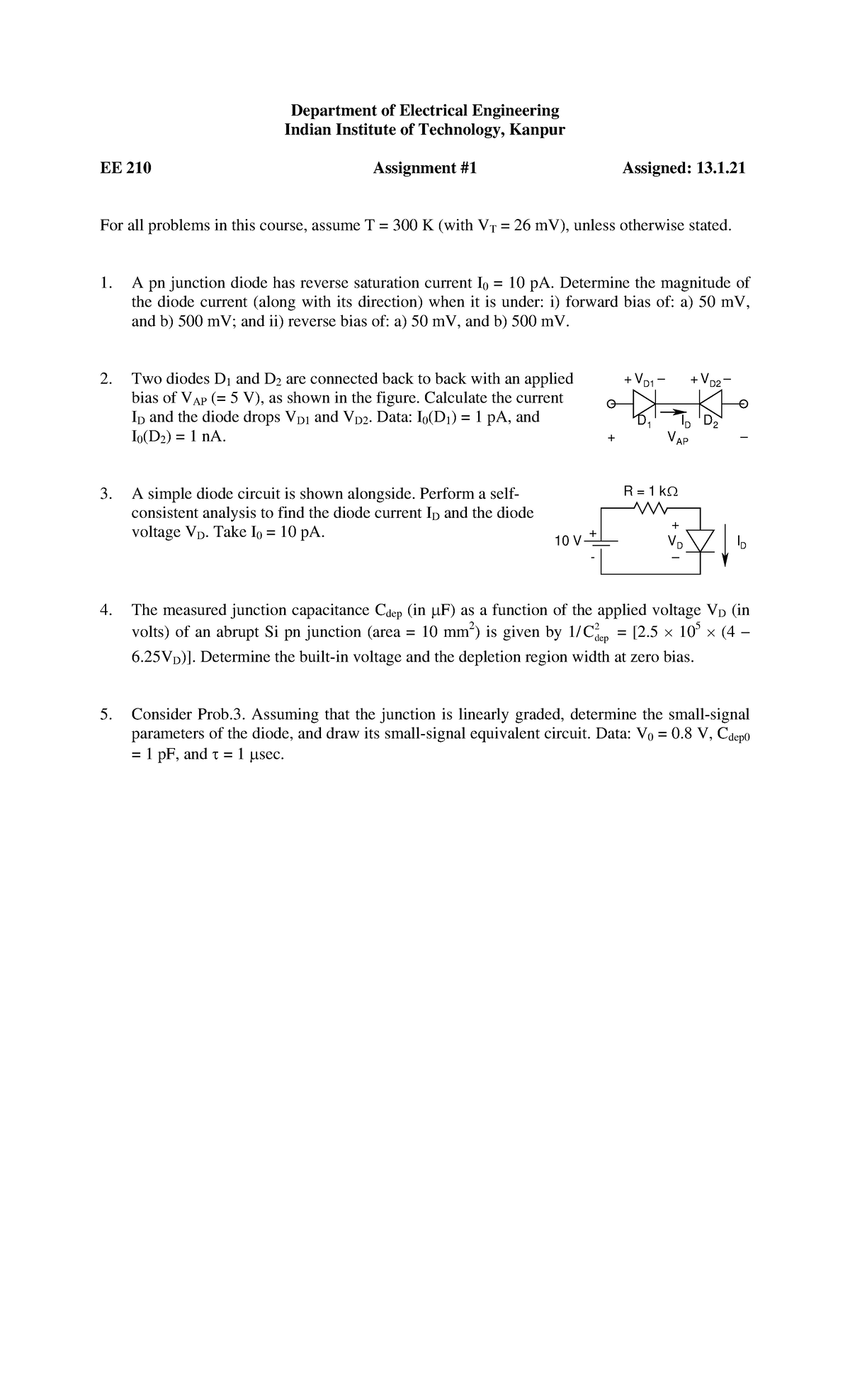 Assignment 1 - Practice Problem - Department of Electrical Engineering ...