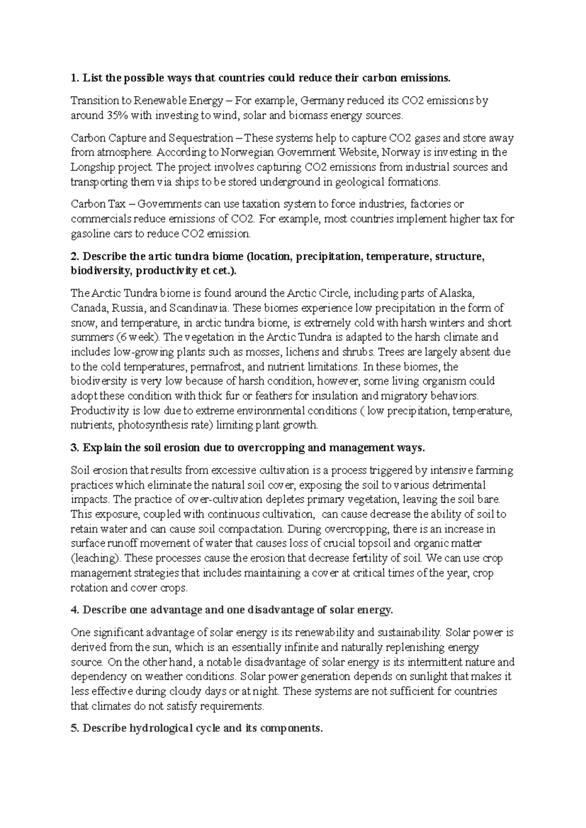 Discussion about Environmental Science - List the possible ways that ...