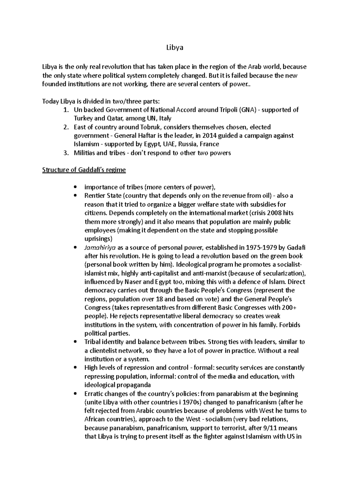 Libya and Arab Spring - Libya Libya is the only real revolution that ...