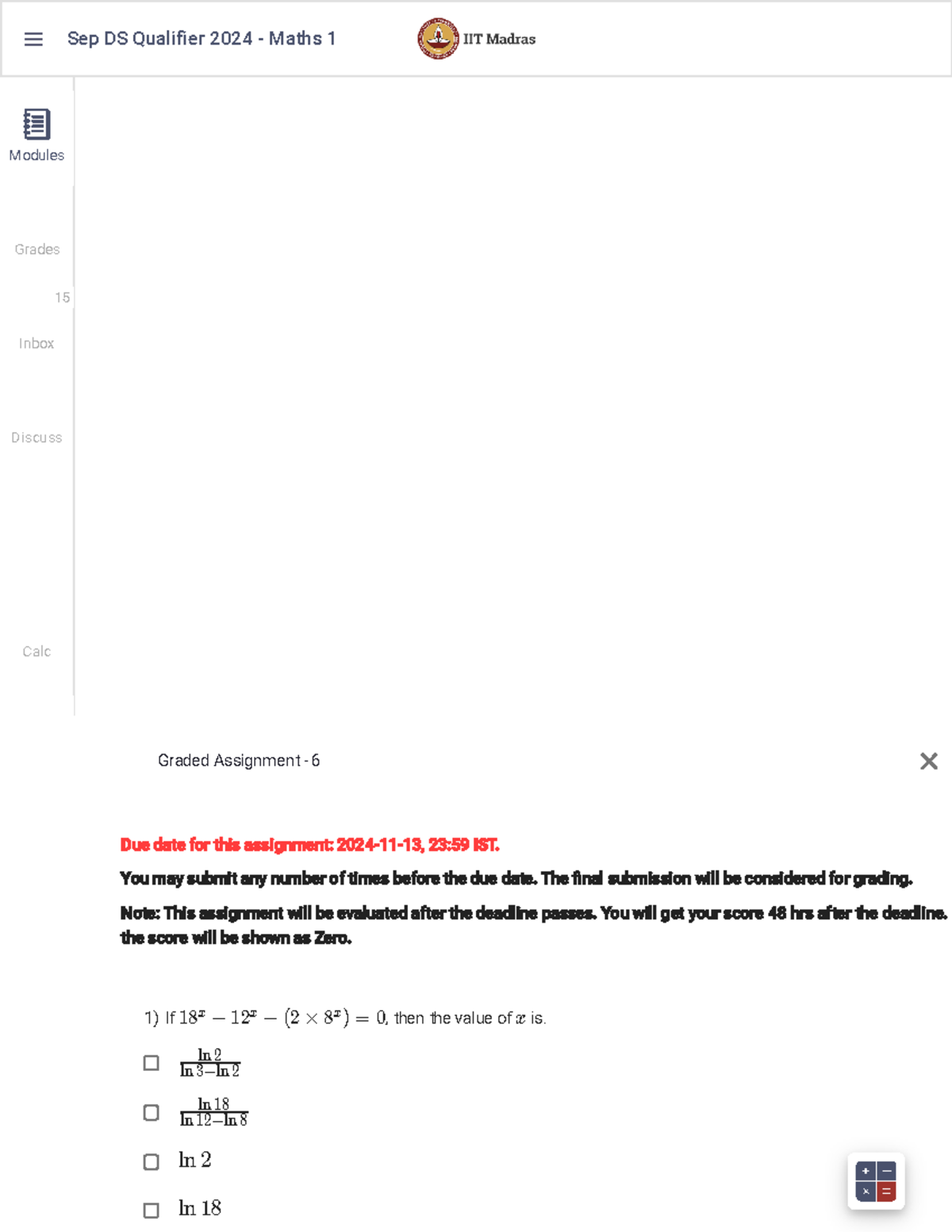 Graded Assignment - 6 IITM Online Degree - Modules Grades Inbox 15 ...