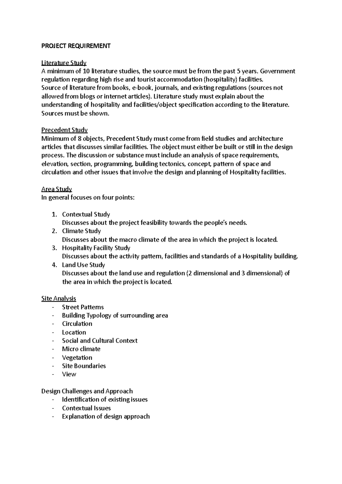 Project Requirement - PROJECT REQUIREMENT Literature Study A minimum of ...