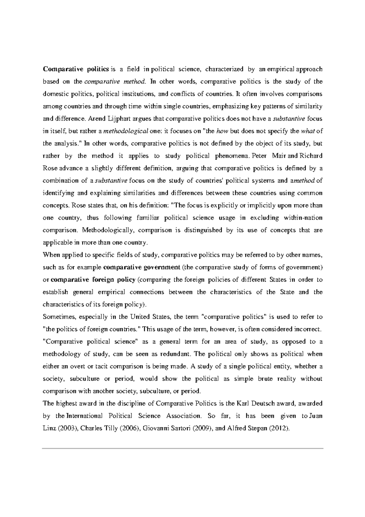 Comparative politics meaning and nature - Comparative politics is a ...