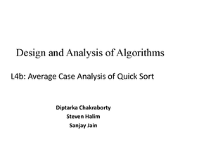 L3 correctness divide and conquer - Design and Analysis of Algorithms Diptarka Chakraborty ...