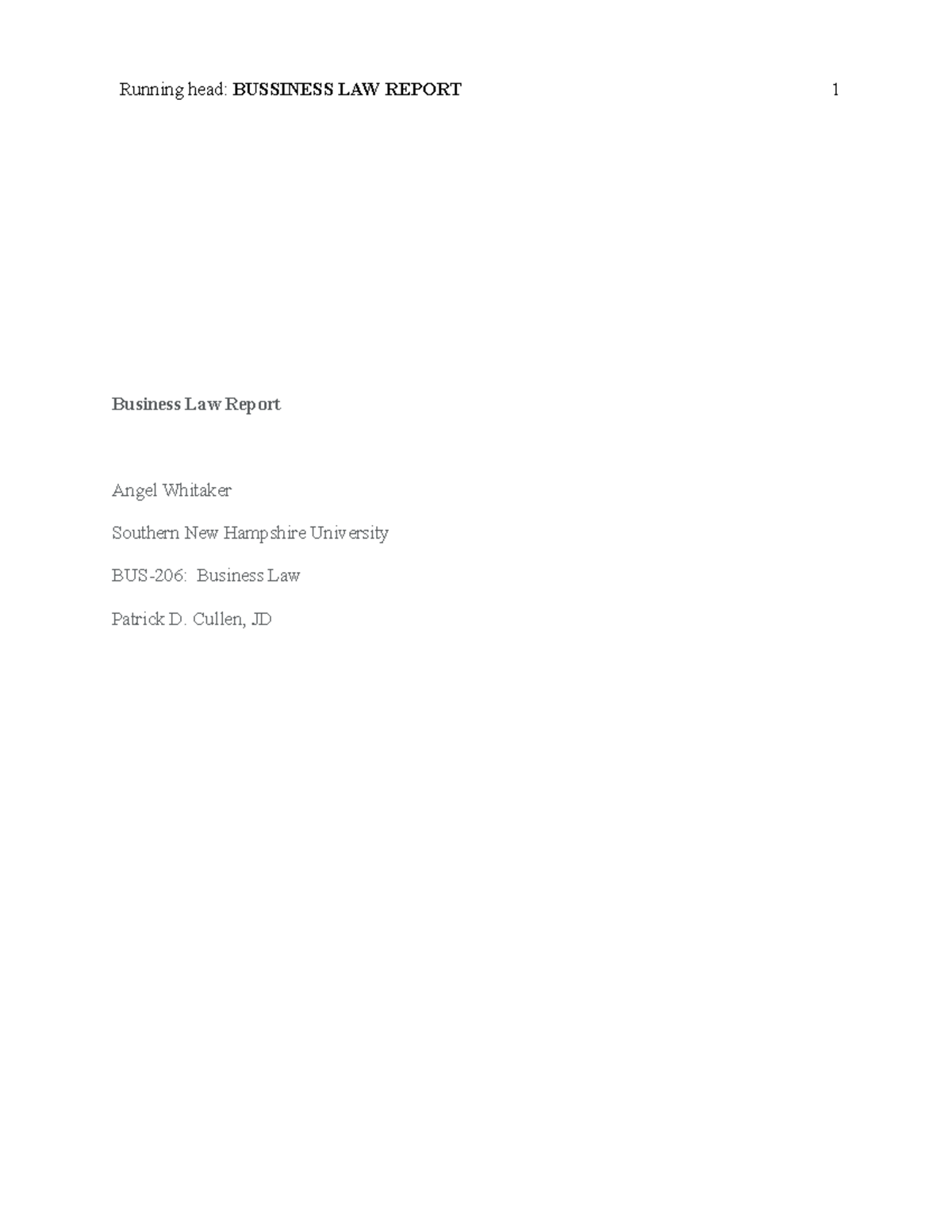 Business Law Report - ethics, law, and corporate responsibility ...