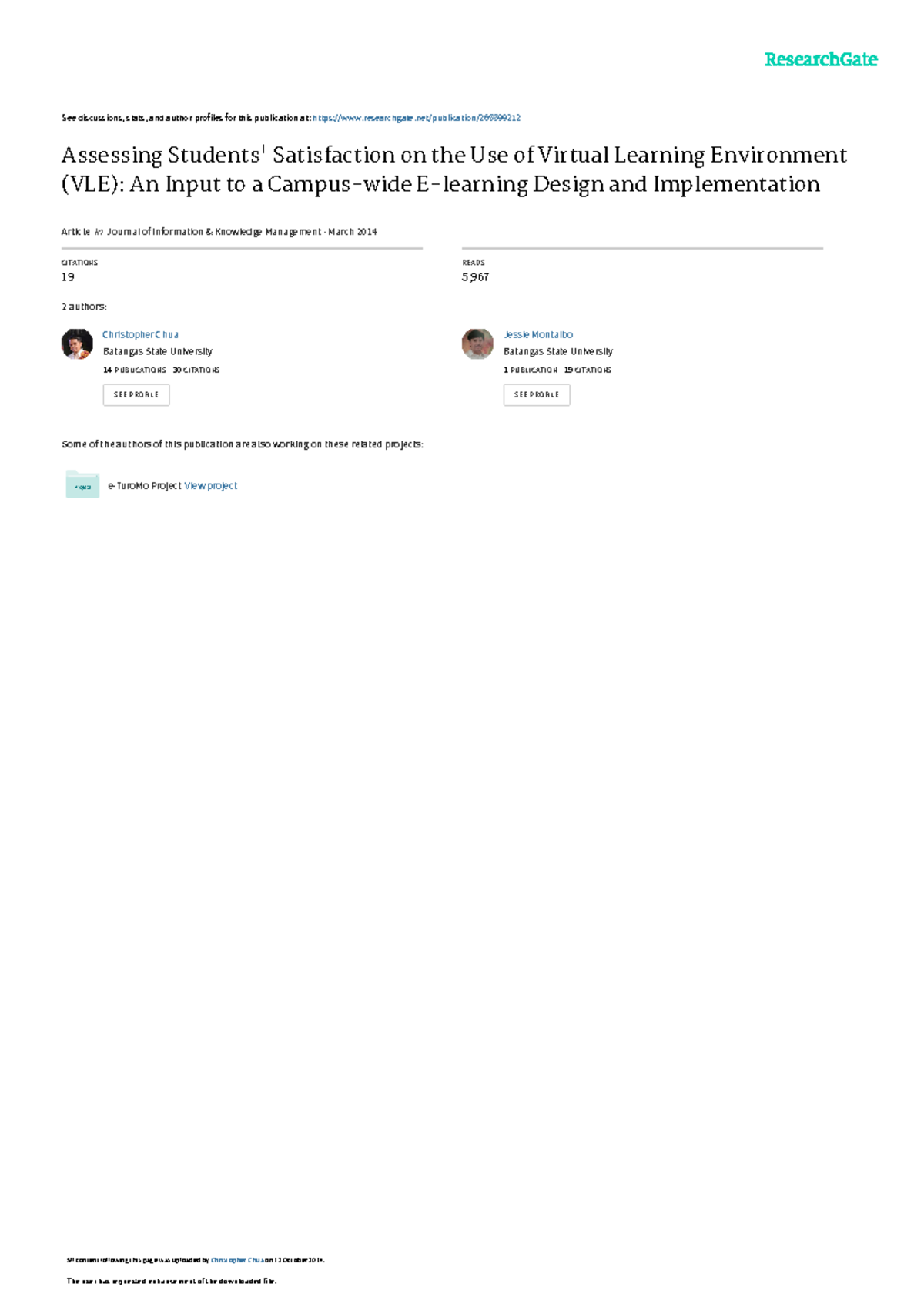 Assessing Students Satisfaction on the Use of Virtual Learning ...