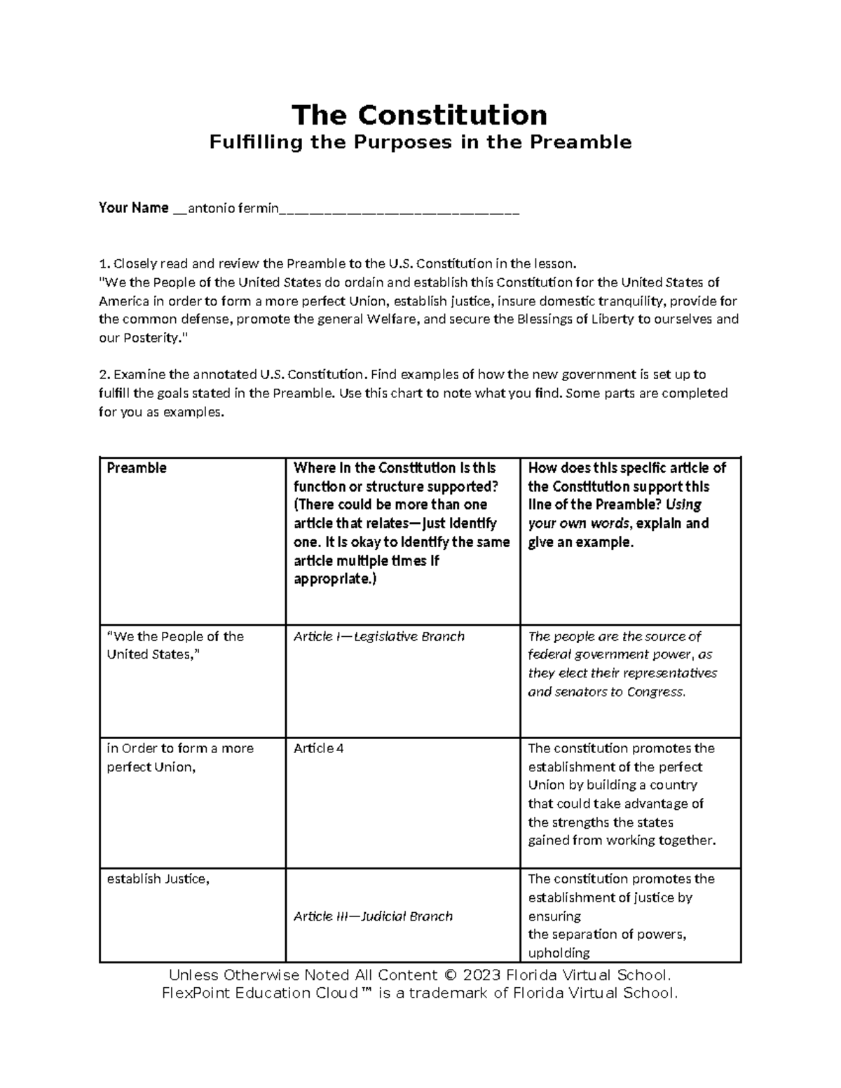 The constitution template - The Constitution Fulfilling the Purposes in ...