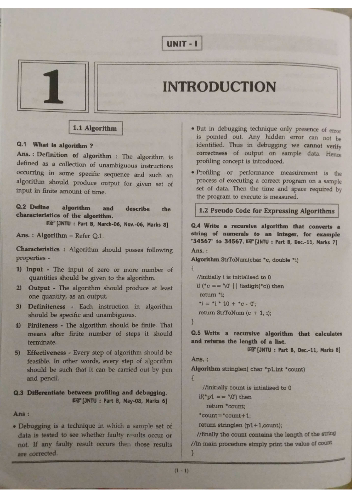 DAA-unit 1 - Computer Science and Engineering - Studocu