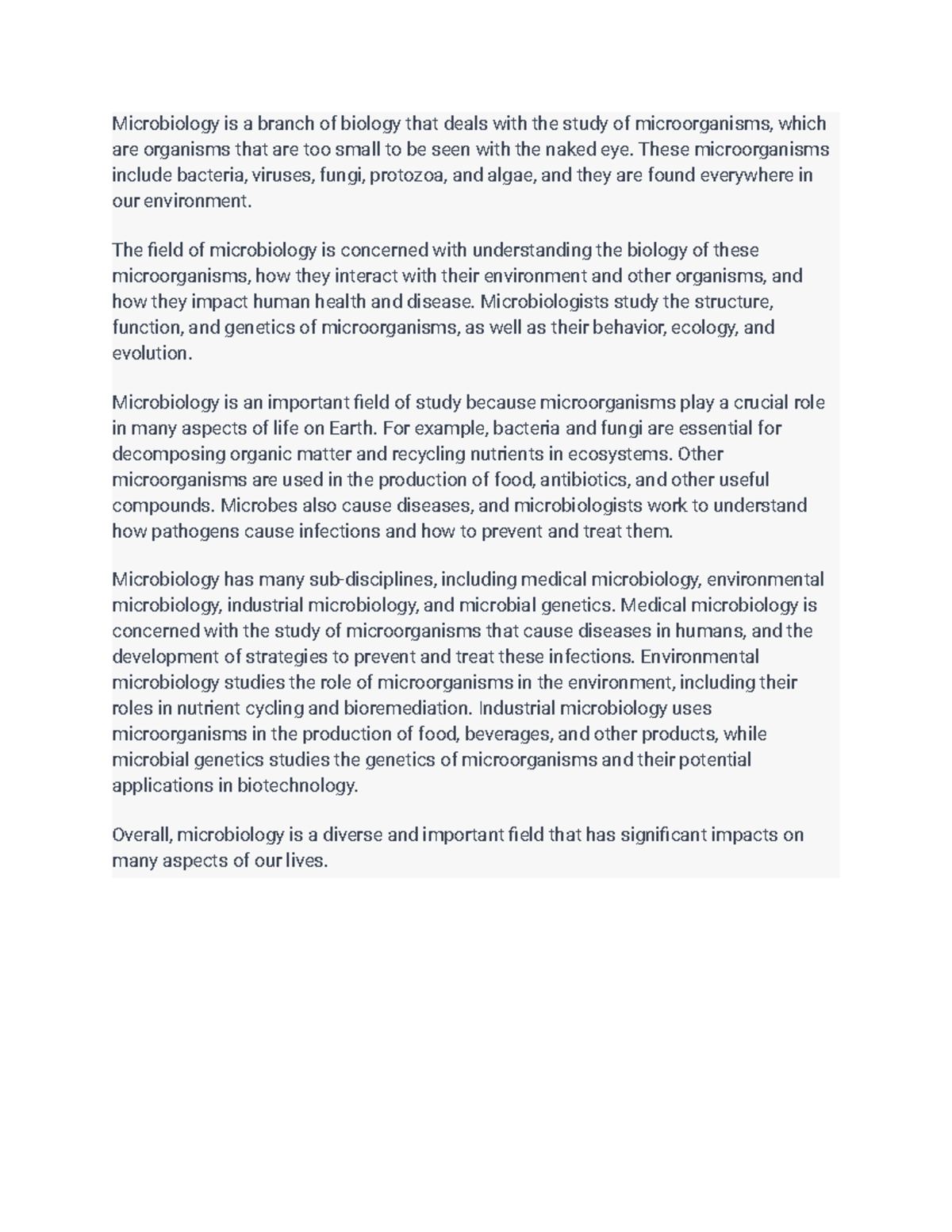Microbiology in Biology - Microbiology is a branch of biology that ...
