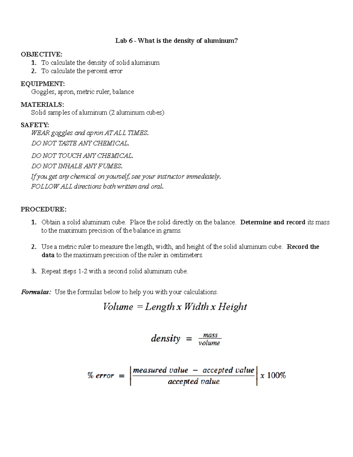 Alec Regan - Lab 06 What is the density of aluminum - 888349 - CHEM253 ...