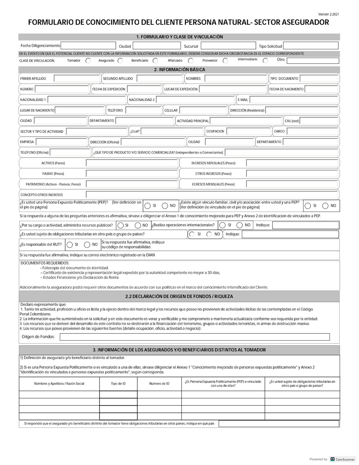 Sarlaft Persona Natural 2021 V2 - Politica - Studocu