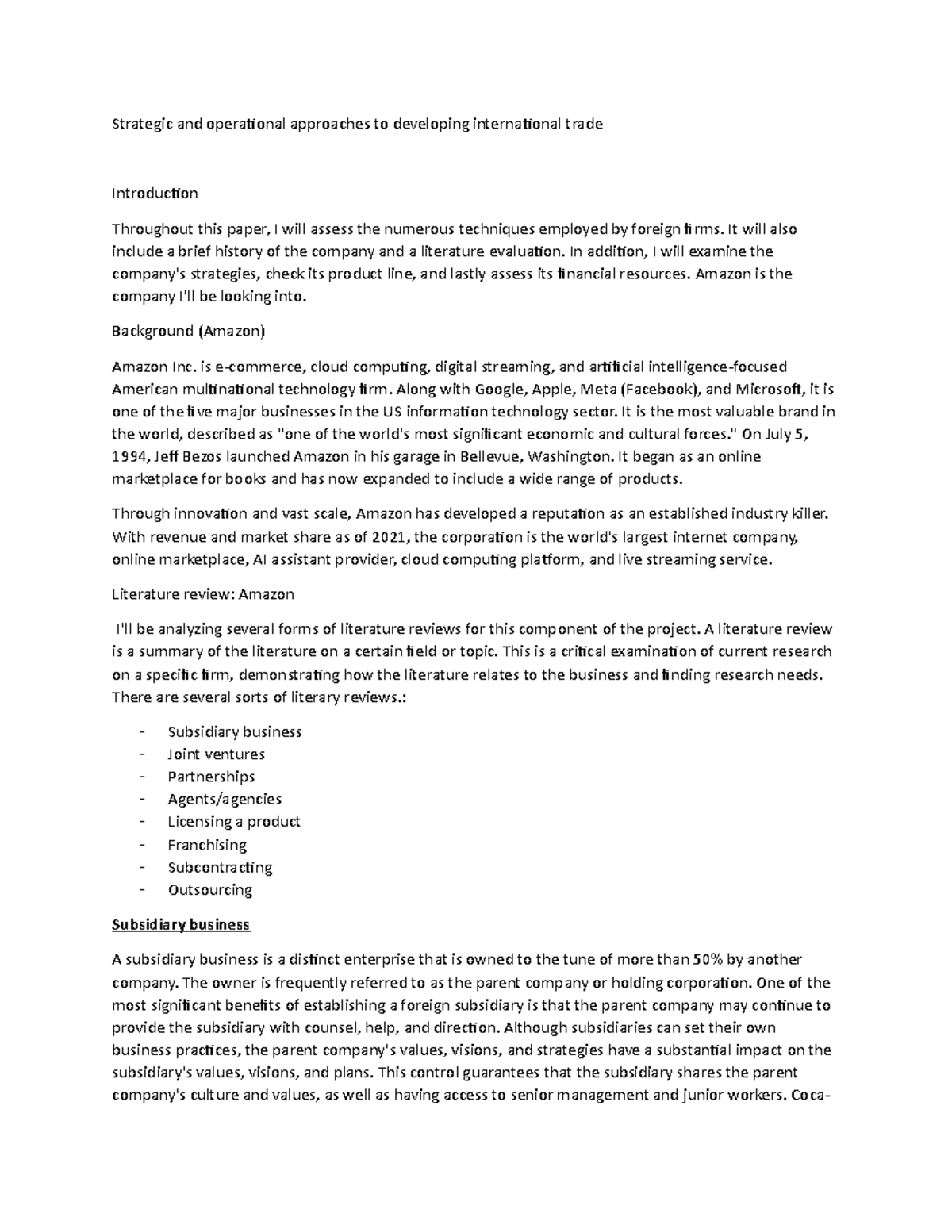 Assignment 1 assignment 1 assignment 1 - Strategic and operational ...