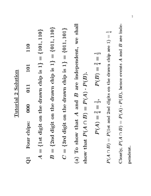 Lecture tutorial 4 solution - Tutorial 4 Solution Q1(a) X = no. of 5-kg lots ordered by a ...