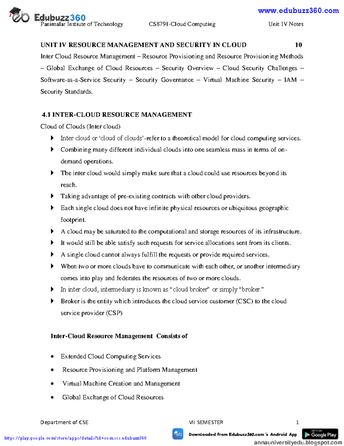 CS8791-Cloud Computing UNIT 4 Notes - Panimalar Instiute of Technology ...