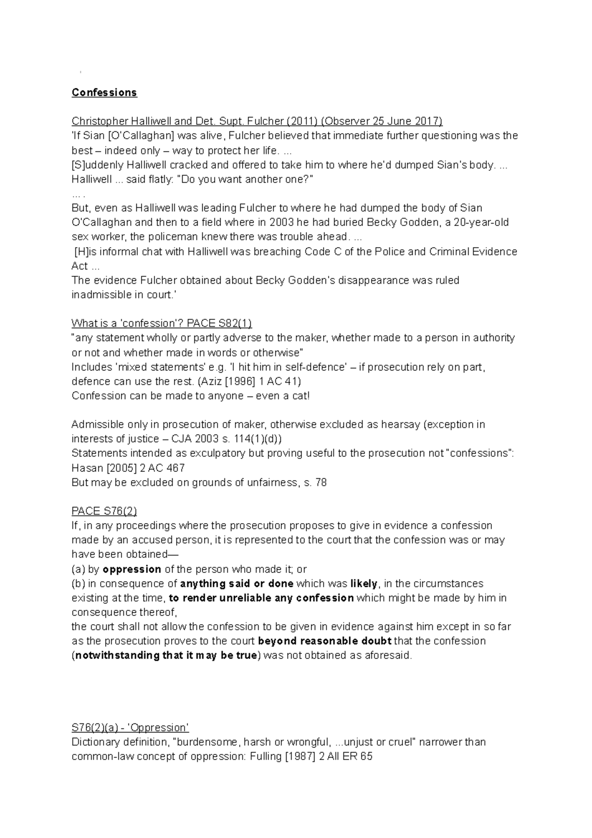 Confession Statements - Confessions Christopher Halliwell and Det. Supt ...