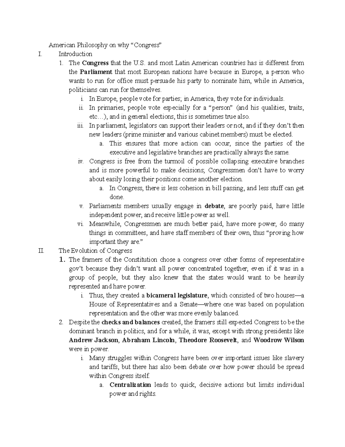 American Philosophy on why “Congress” - Introduction The Congress that ...