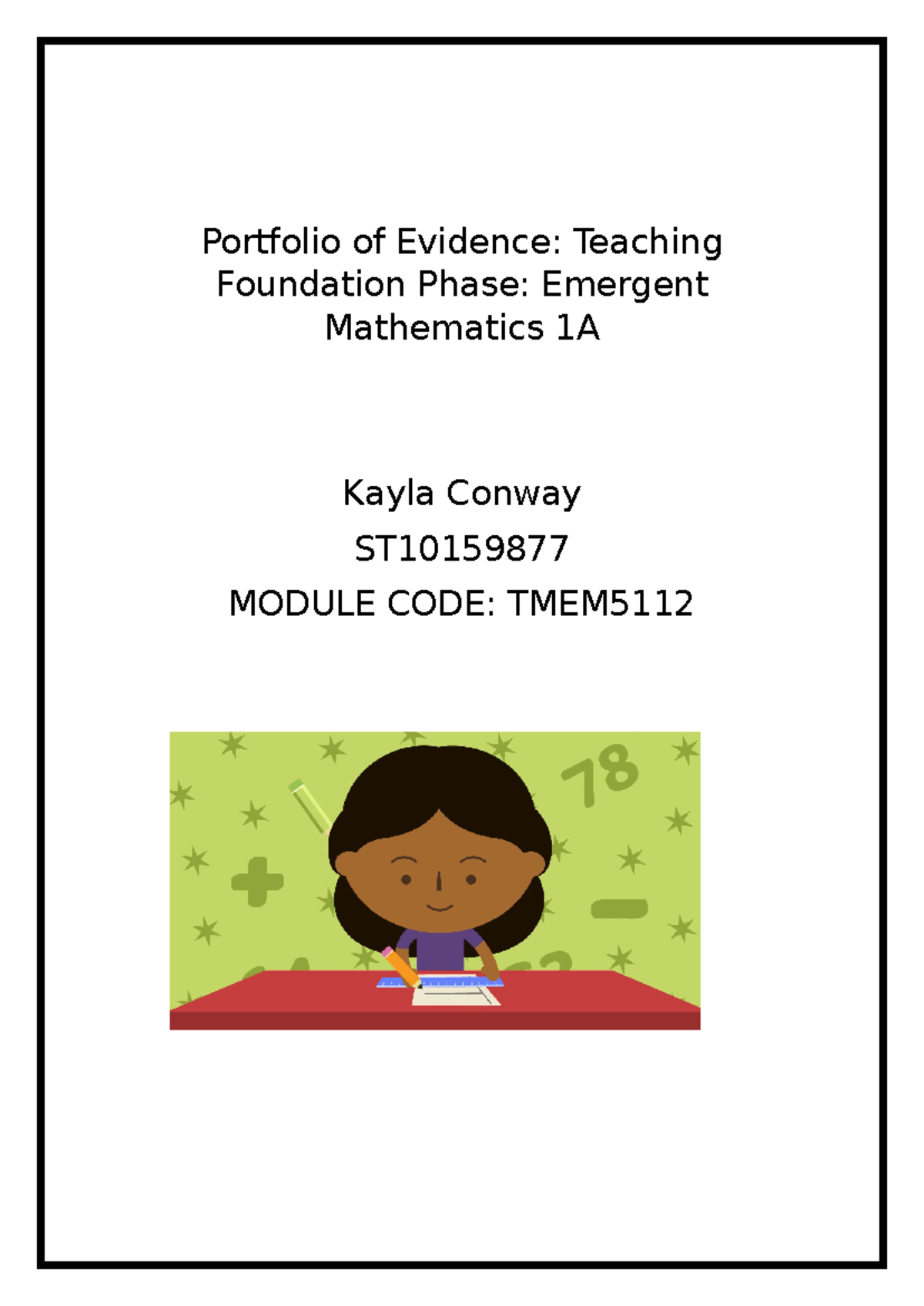 Maths POE finished ST10159877 - Portfolio of Evidence: Teaching ...