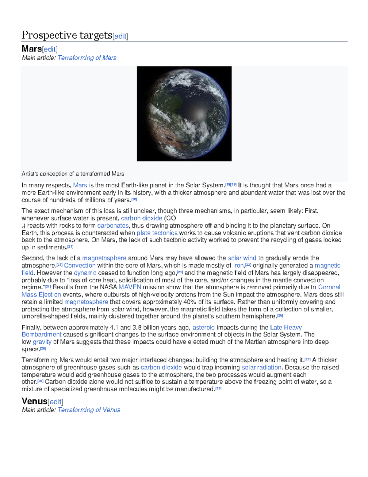 Prospective targets - STS - Prospective targets[edit] Mars[edit] Main ...