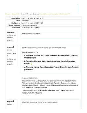 Cuestionario. Actividad formativa 5. Mundo actual - ####### Mi campus / Módulo 10 G21 / Semana 3 ...