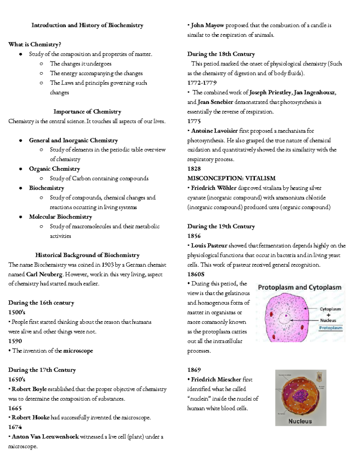 Introduction and History of Biochemistry - The changes it undergoes The ...