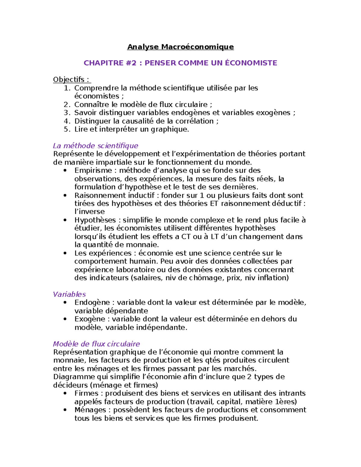 NC - Notes de cours de tous les chapitres - Analyse Macroéconomique ...