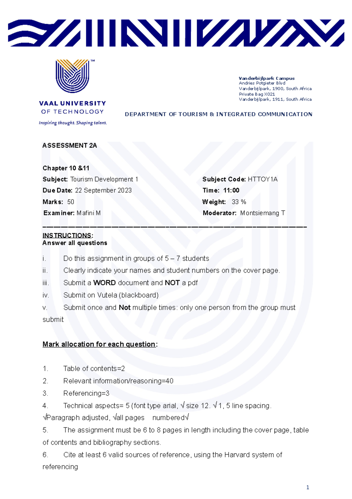 Dev 1 ;Assessment 2A - guide - ASSESSMENT 2A Chapter 10 & Subject ...